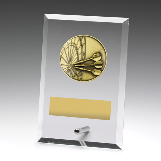 Darts Recognition - Clear Glass Plaques with Gold - Trophies & Awards ...