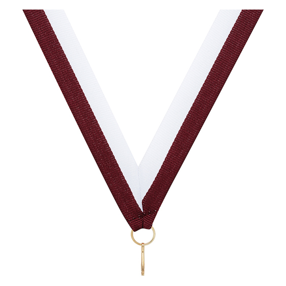 Sport Medal Ribbons - Maroon / White Ribbon - Trophies & Awards - Trophies