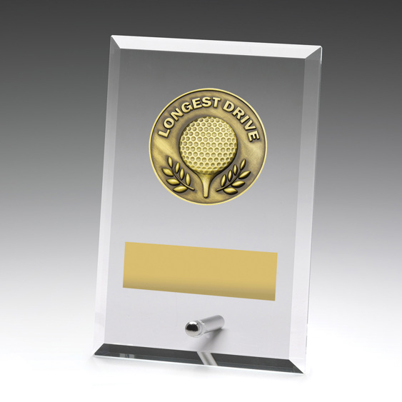 Golf Award - Longest Drive Glass Plaques - Trophies & Awards - Trophies