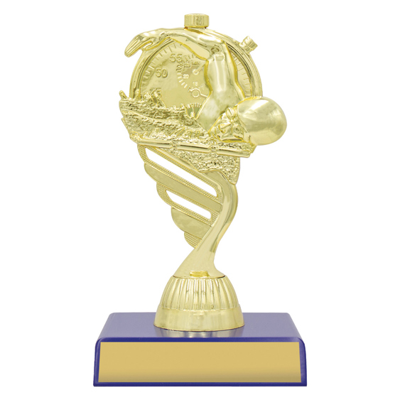 Swimming Trophy - Blue Column Series - Trophies & Awards - Trophies